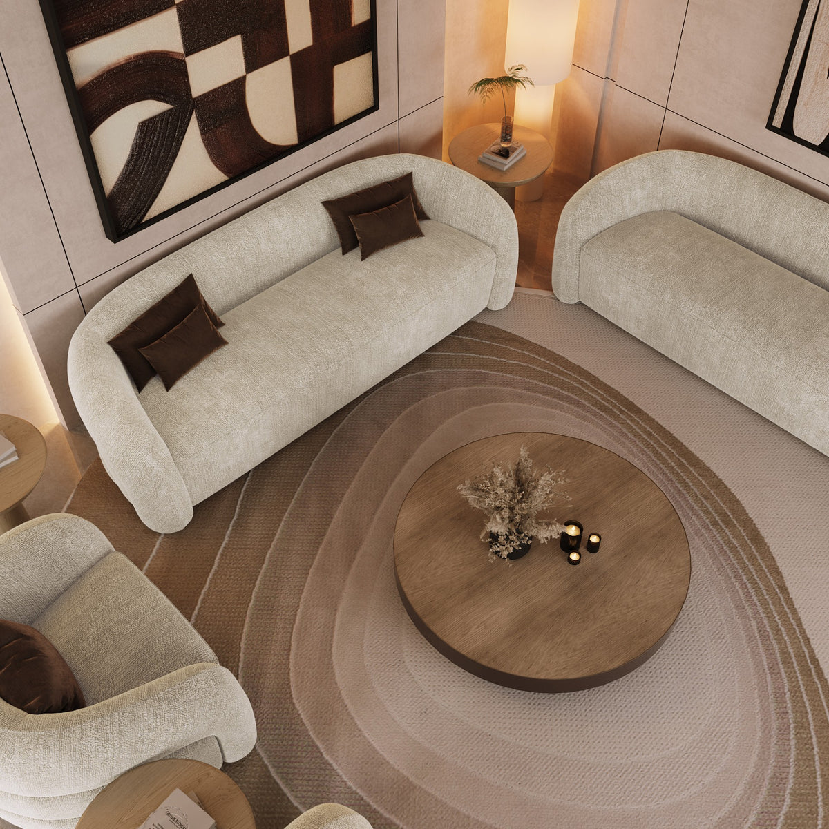 Canapé 3 places VICTORIA velours texturé– Sia Home