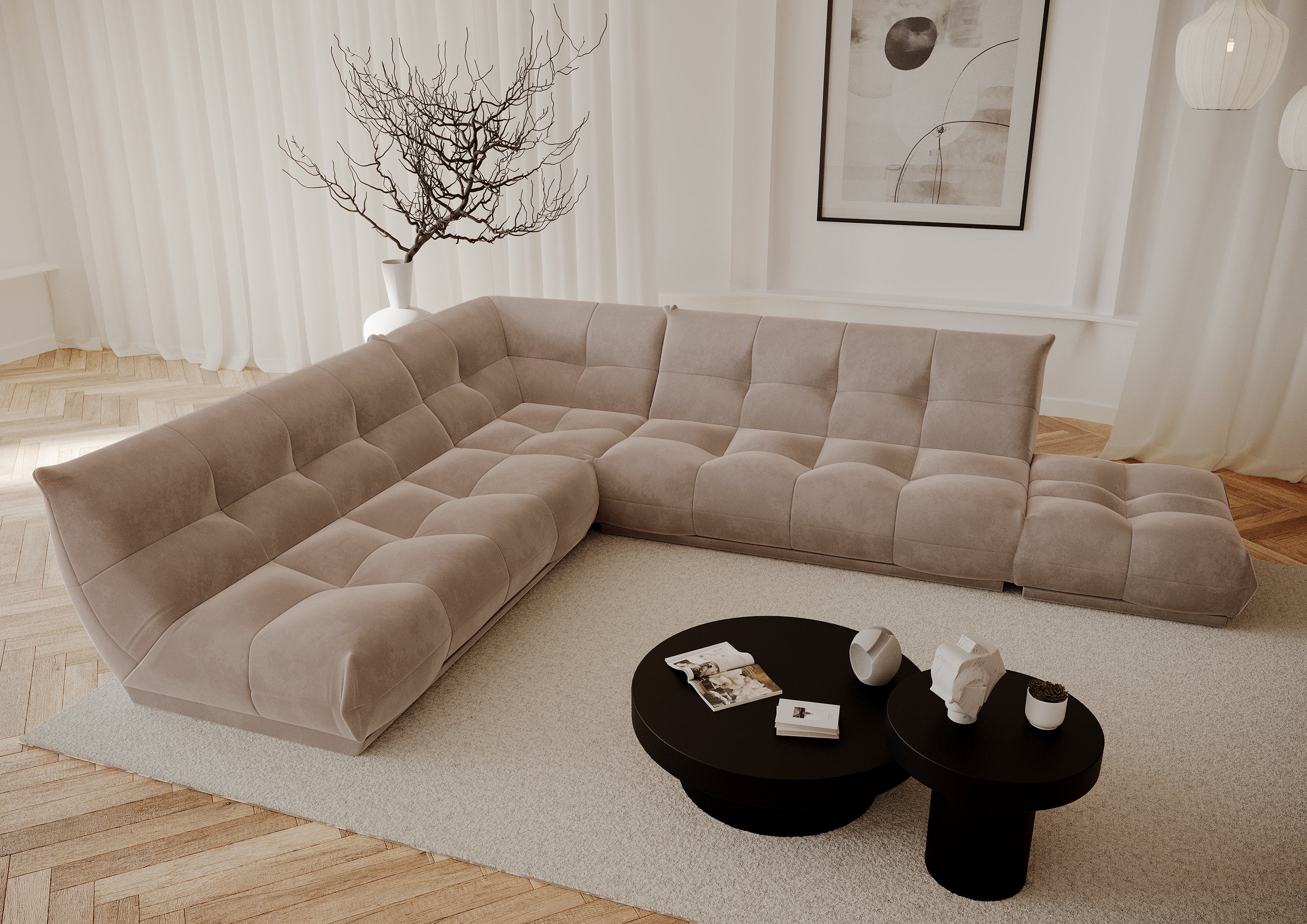 Canapé modulable XL COZY Velours– Sia Home