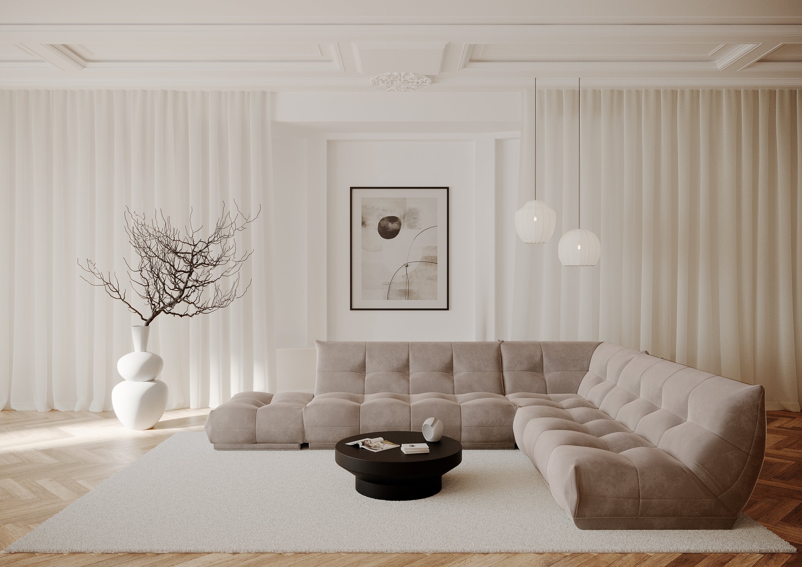 Canapé modulable XL COZY Velours– Sia Home