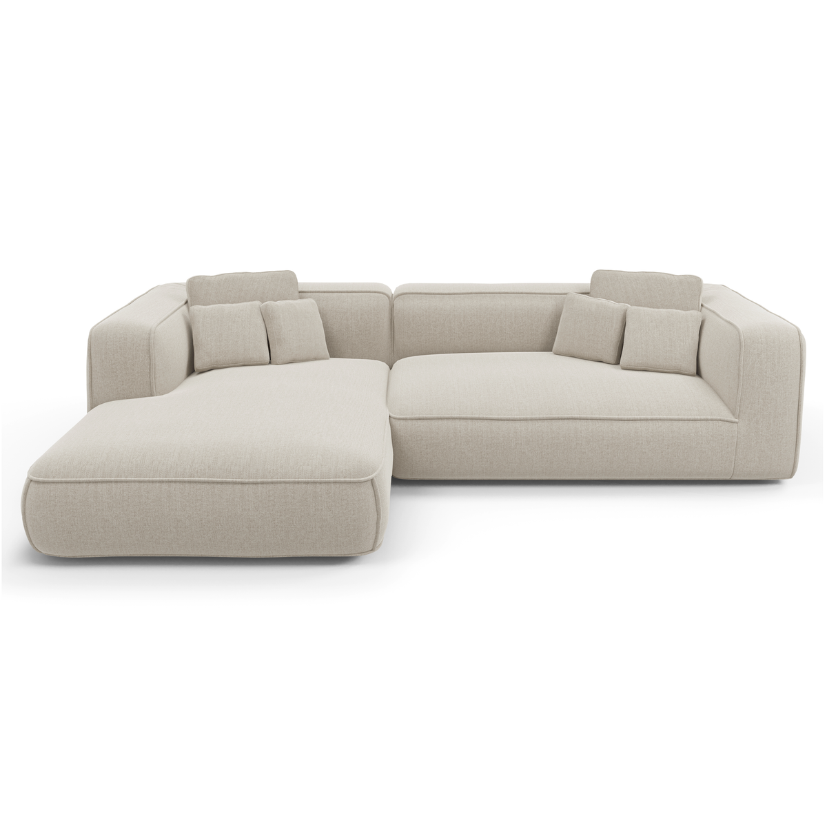 Canapé d'angle gauche 280cm ROMY Tissu tramé toucher doux– Sia Home