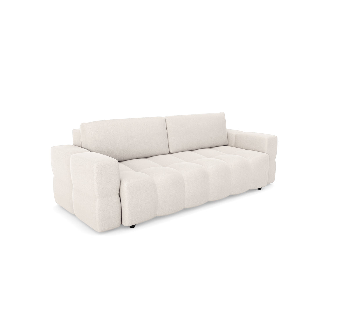 Canapé 4 places convertible GABRIEL Tissu tramé - Avec coffre de range ...