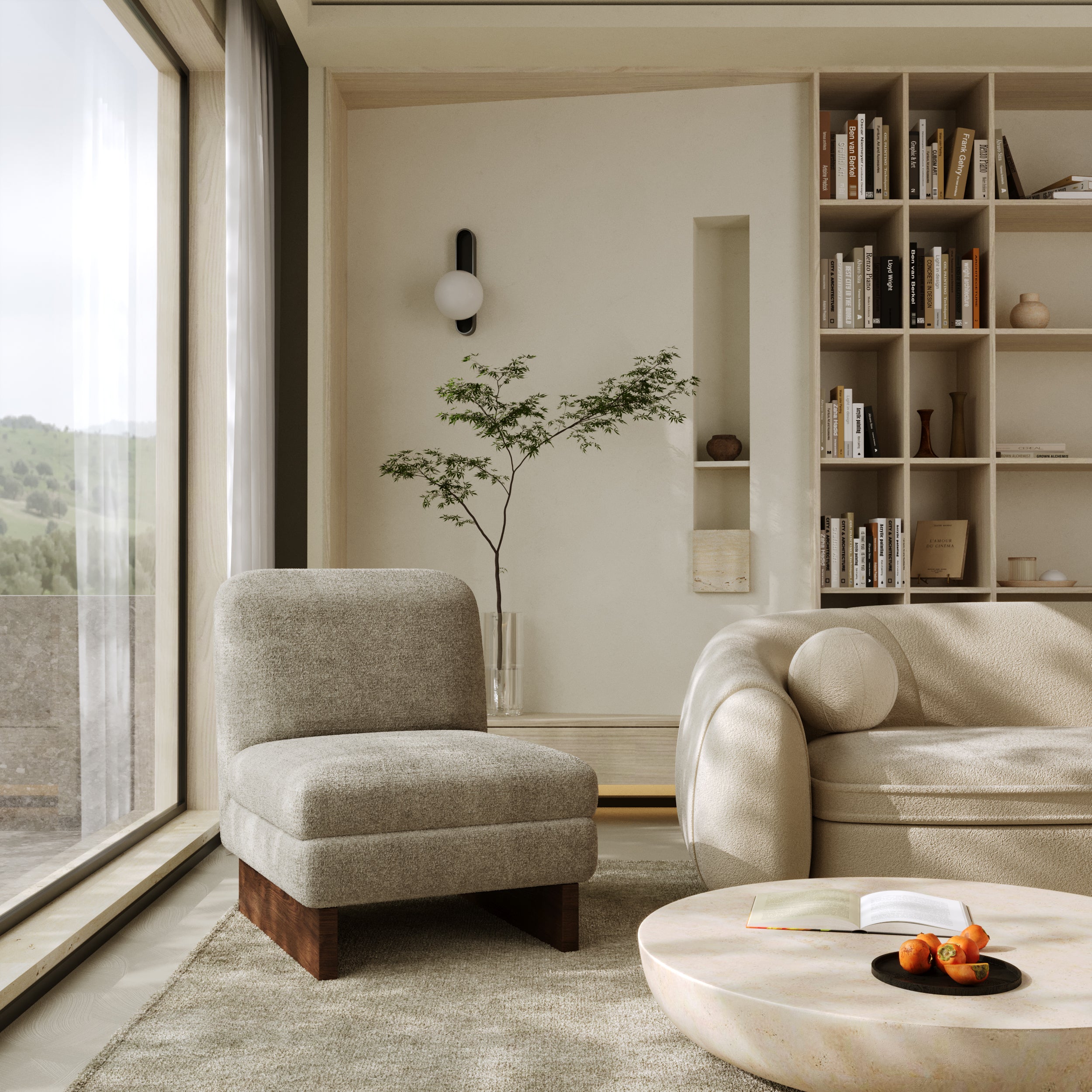 Fauteuil NOLAN Tissu Velours texturé– Sia Home