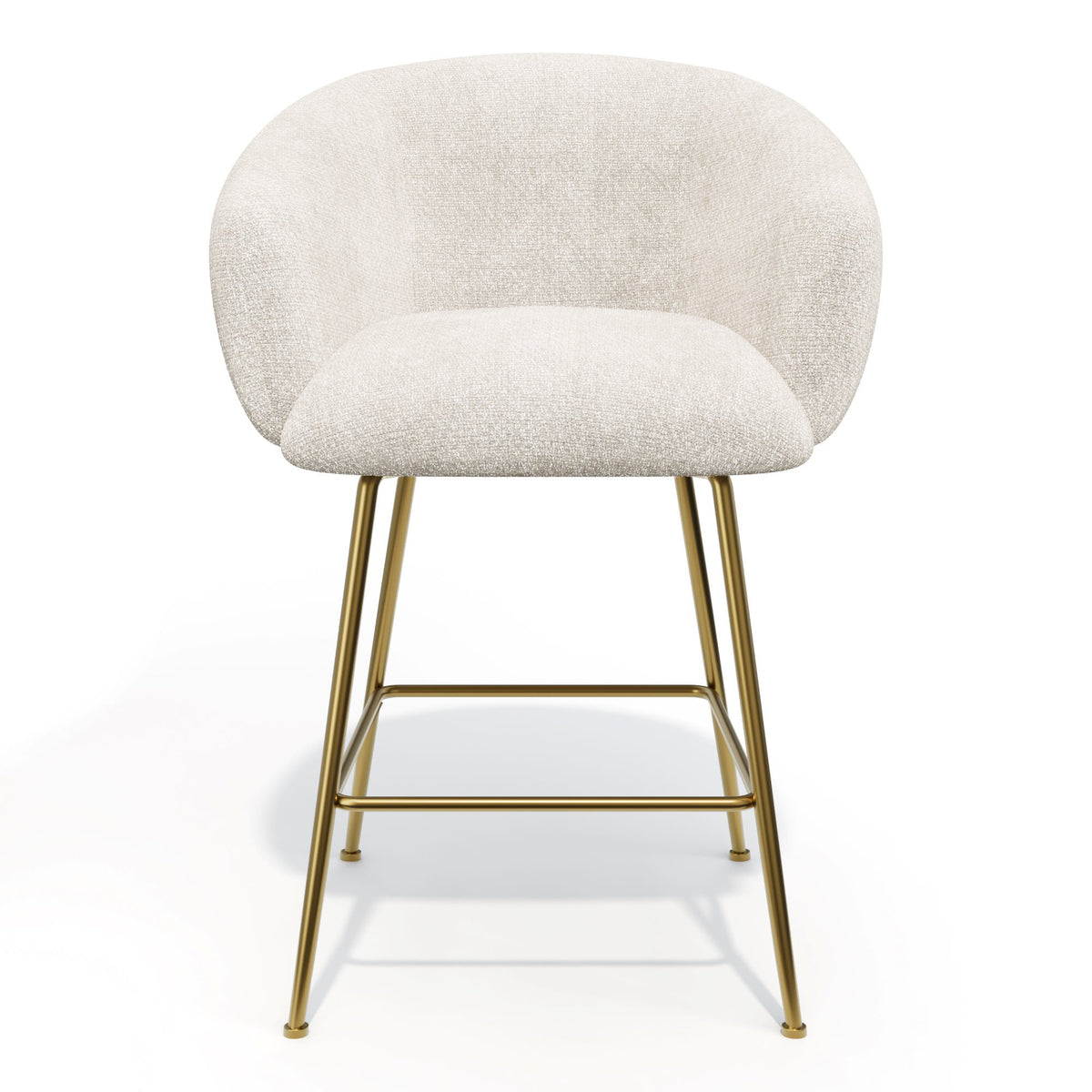 Lot de 2 tabourets de bar TESS velours tramé pieds dorés– Sia Home