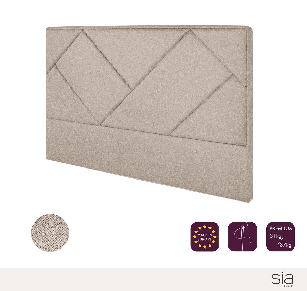 Tête de lit INGA Tissu tramé 160x120cm– Sia Home