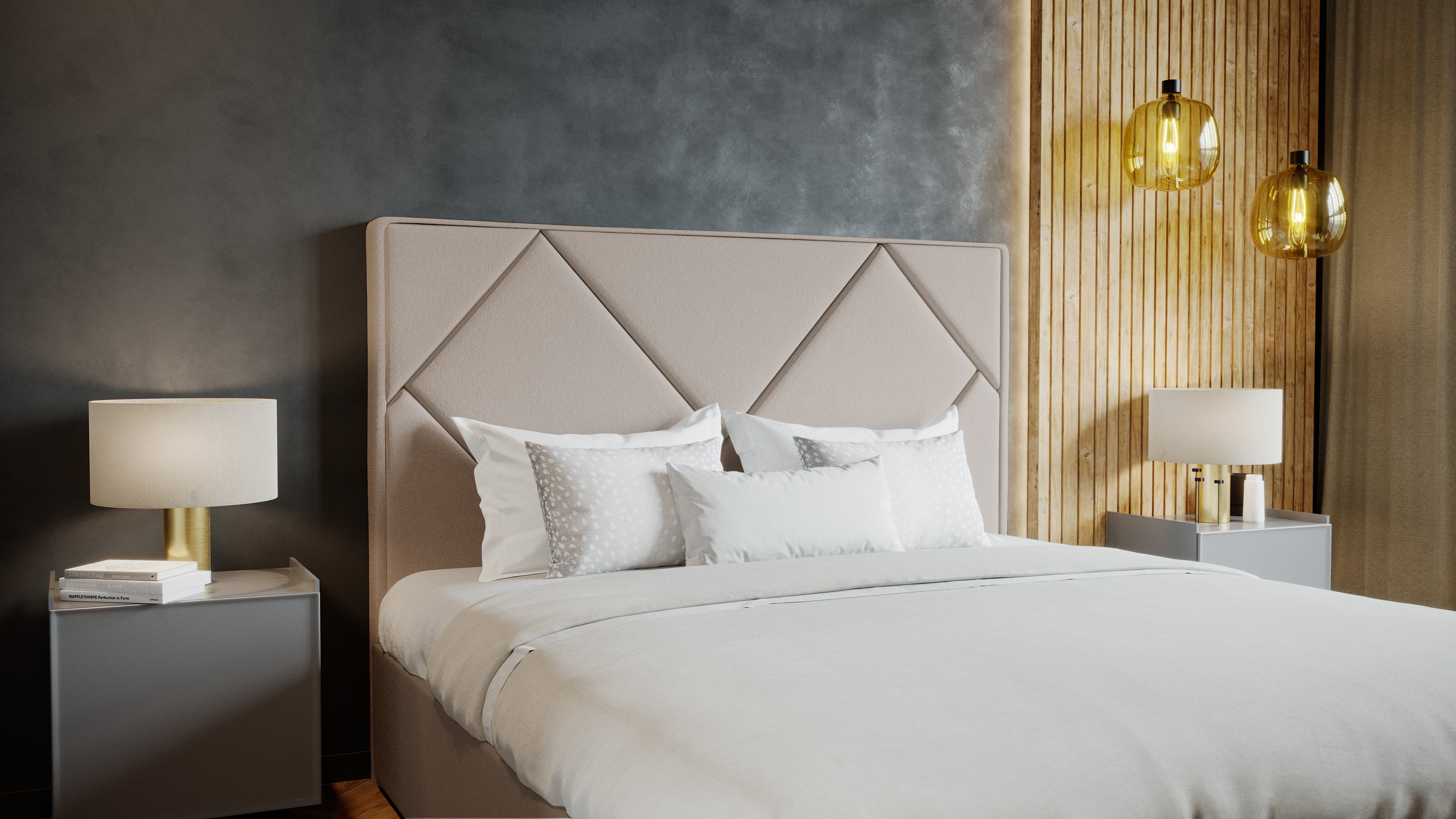 Tête de lit INGA Tissu tramé 160x120cm– Sia Home